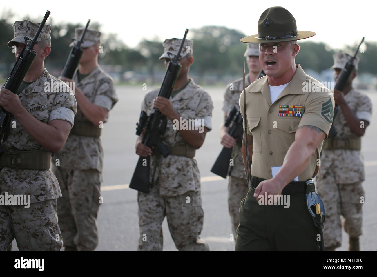 U.S. Marine Corps Staff Sgt. Daniel Tribell, senior drill instructor ...