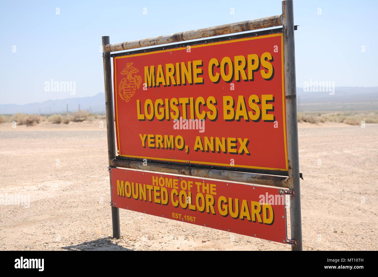 Entrance into Marine Corps Logistics Base where sections of MCS arrived ...