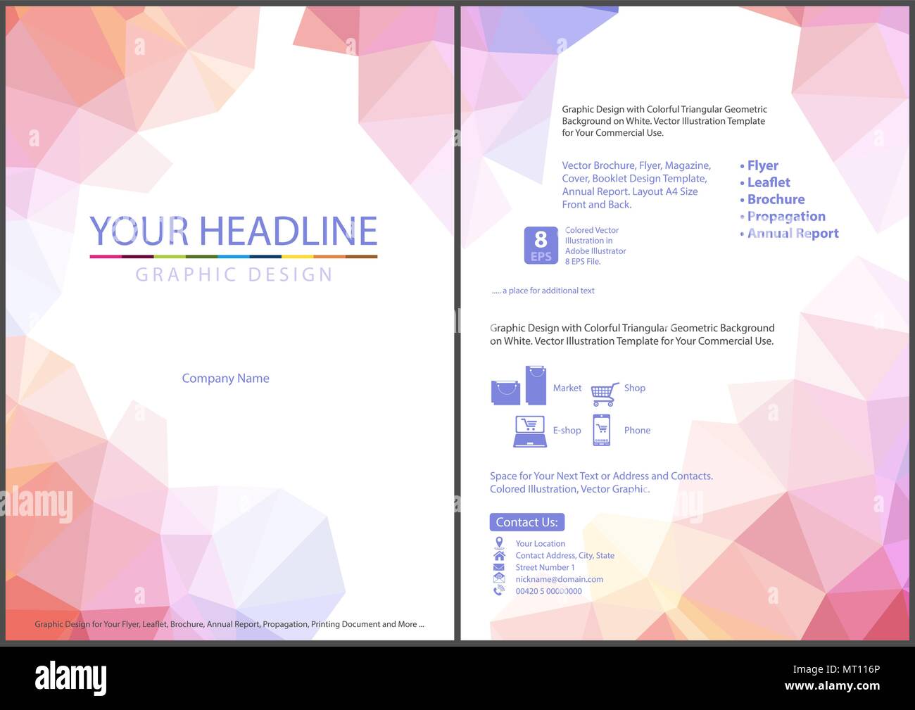 Leaflet Template with Triangular Background Stock Vector Image & Art ...