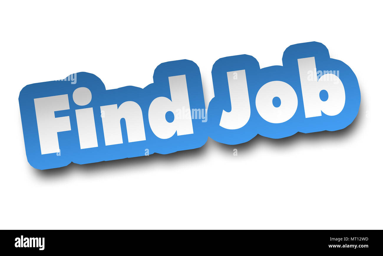find job concept 3d illustration isolated on white background Stock ...