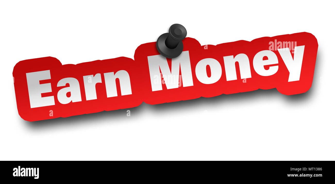 earn money concept 3d illustration isolated on white background Stock ...