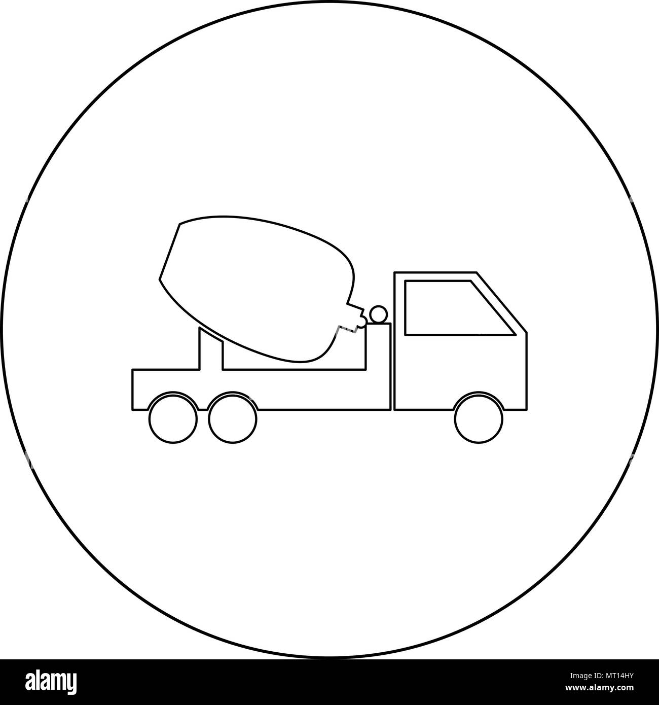 Outline Of Concrete Mixer Truck Stock Photos & Outline Of Concrete ...