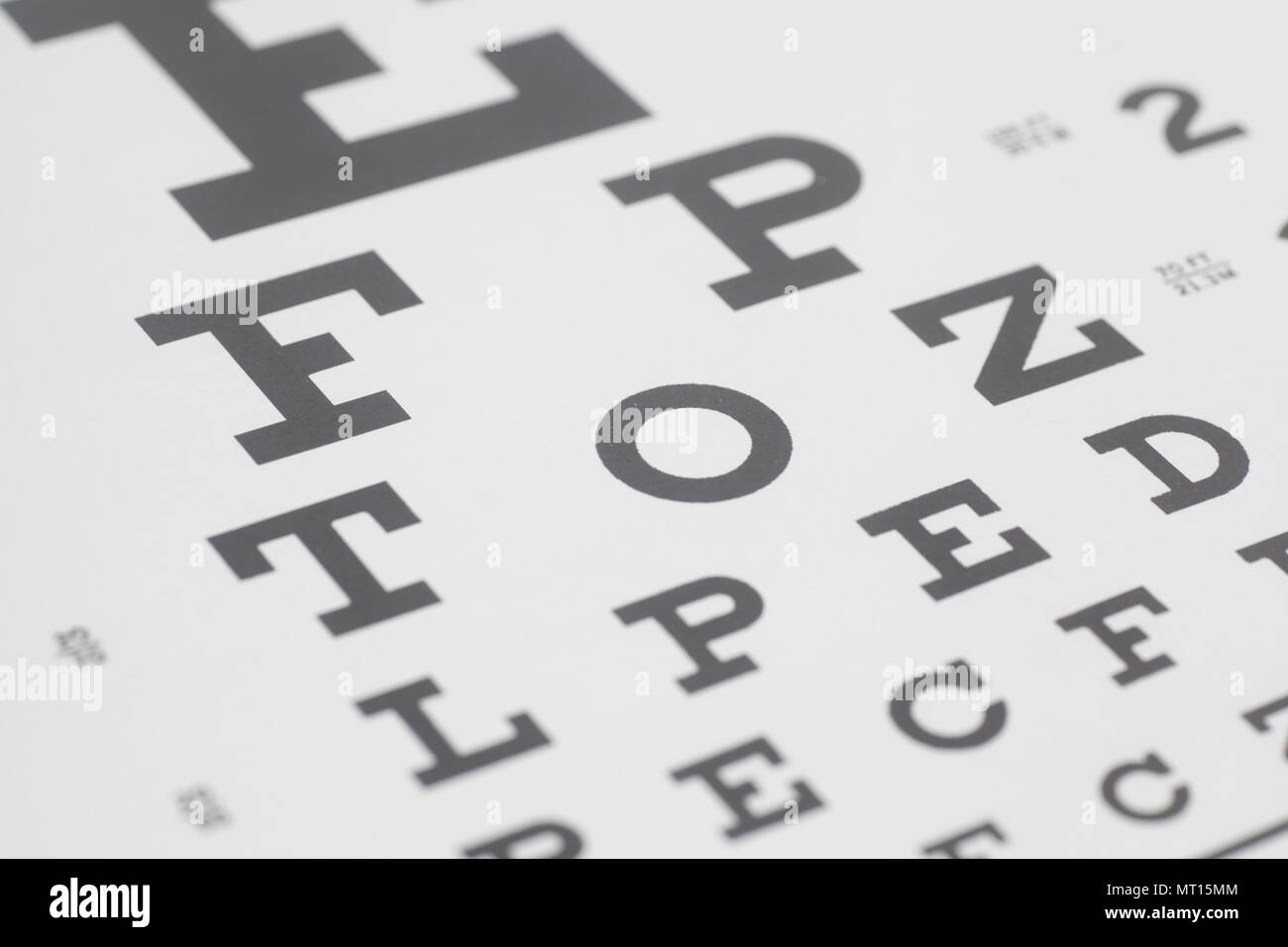 Eyesight test chart isolated on white background Stock Photo - Alamy