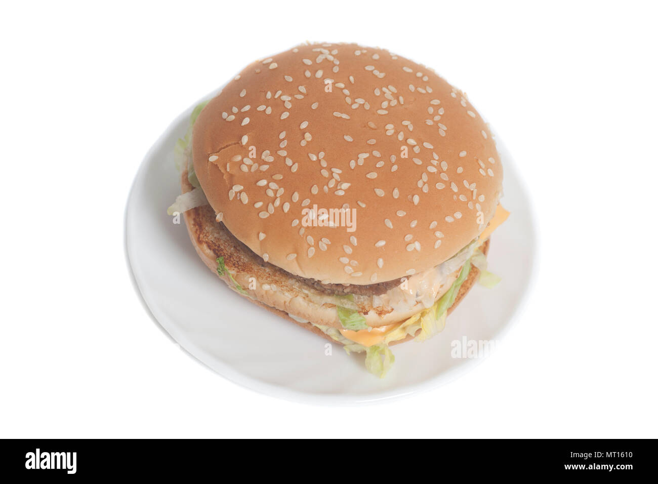 Eating a burger and fries Cut Out Stock Images & Pictures - Alamy
