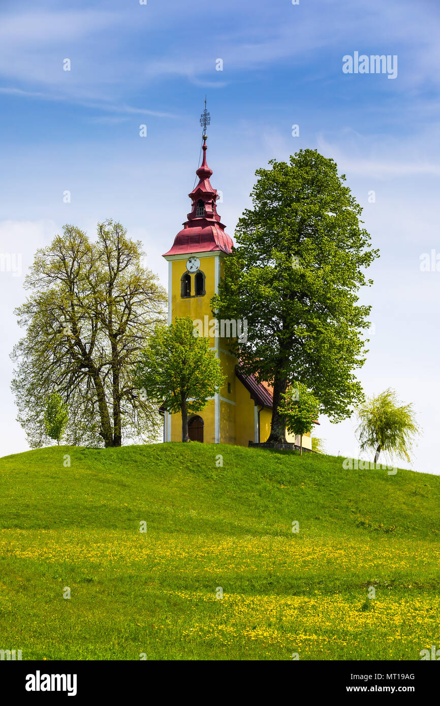 Church of St. Thomas in Gorenji Vrsnik, Idrija, Slovenia Stock Photo ...