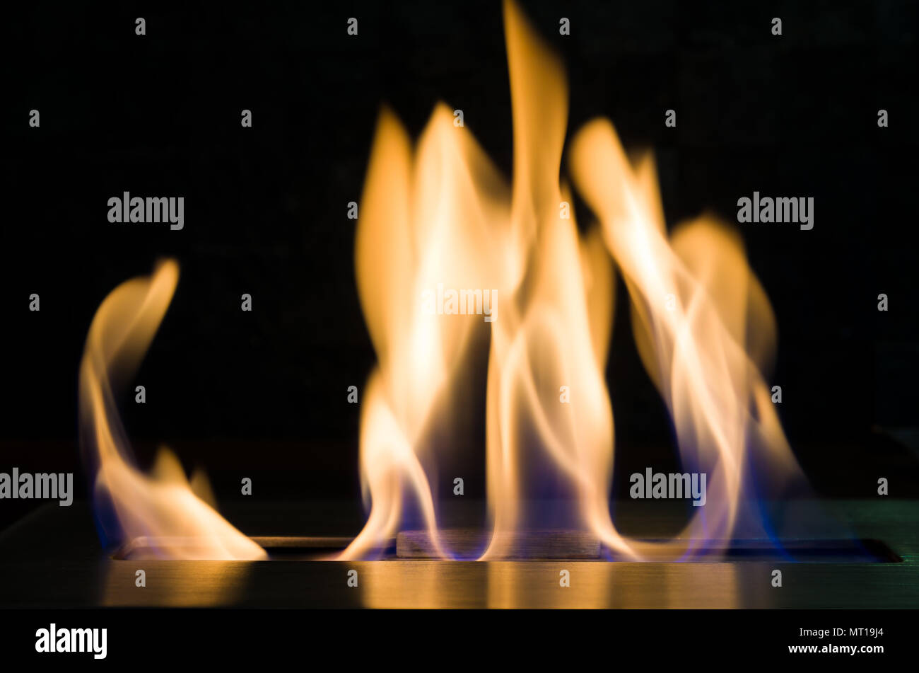 Beautiful texture of fire, fireplace with ethanol Stock Photo - Alamy