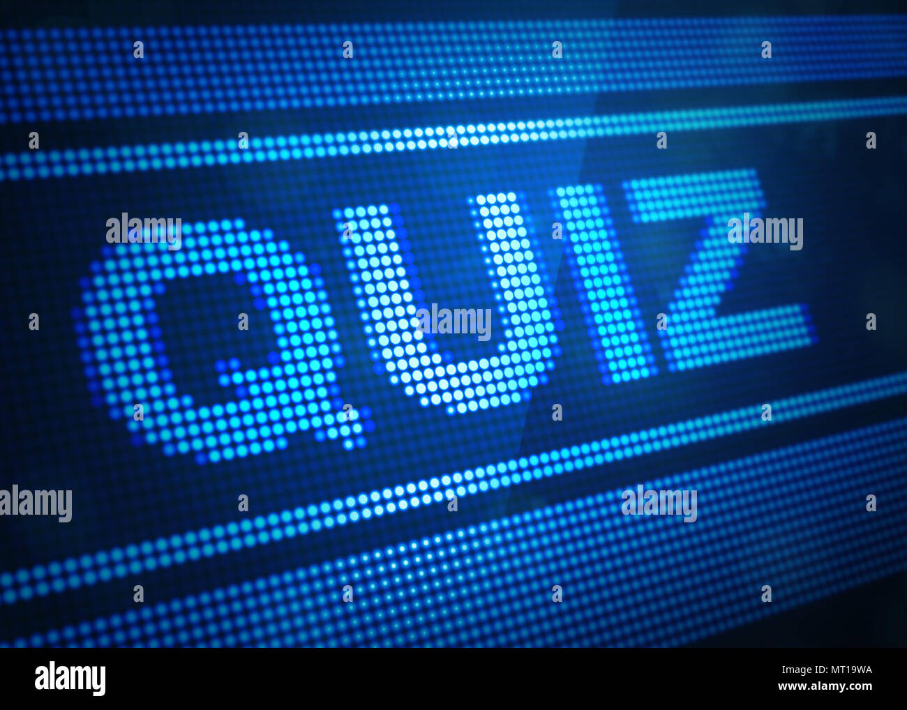 quiz digital screen 3d illustration with blue colour Stock Photo - Alamy