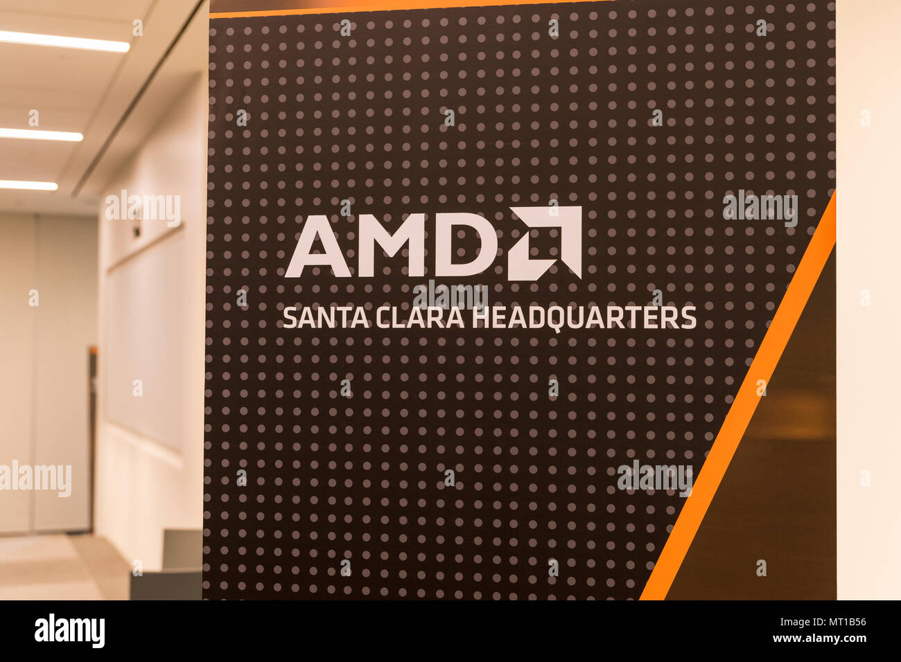 Santa Clara, California - April 26, 2018: AMD headquarters in Silicon ...