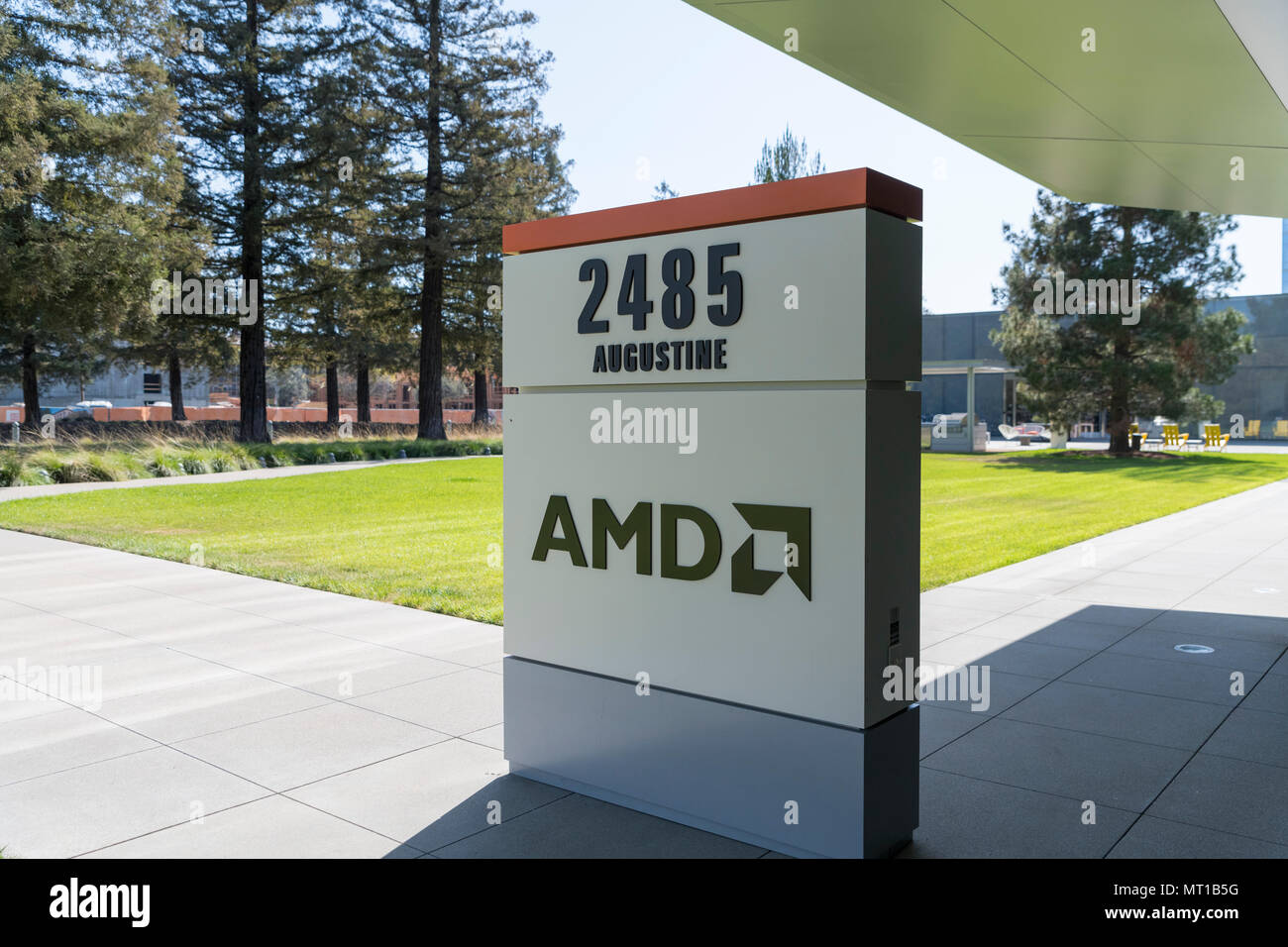 Santa Clara, California - April 26, 2018: AMD headquarters in Silicon ...