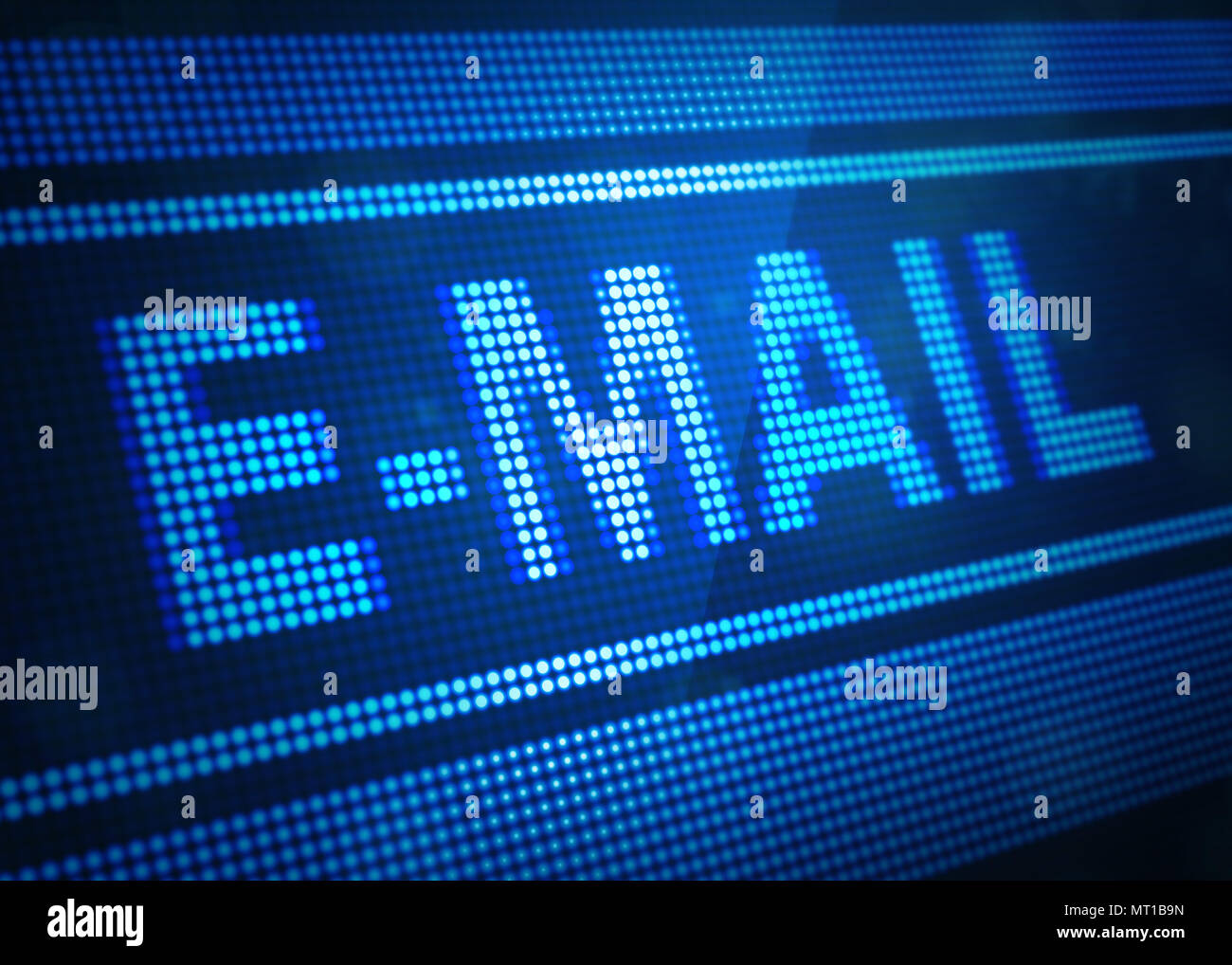 e mail digital screen 3d illustration with blue colour Stock Photo - Alamy
