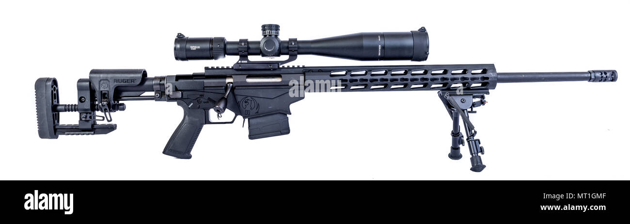 Winneconne - 2 May 2018: A Ruger precision rifle with a Vortex scope on ...