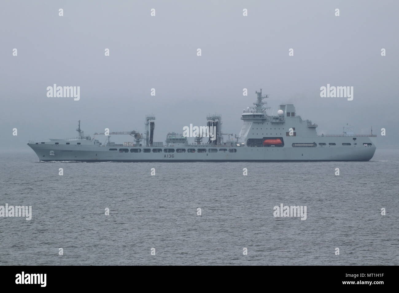RFA Tidespring (A136), a Tide-class tanker operated by the Royal Fleet ...