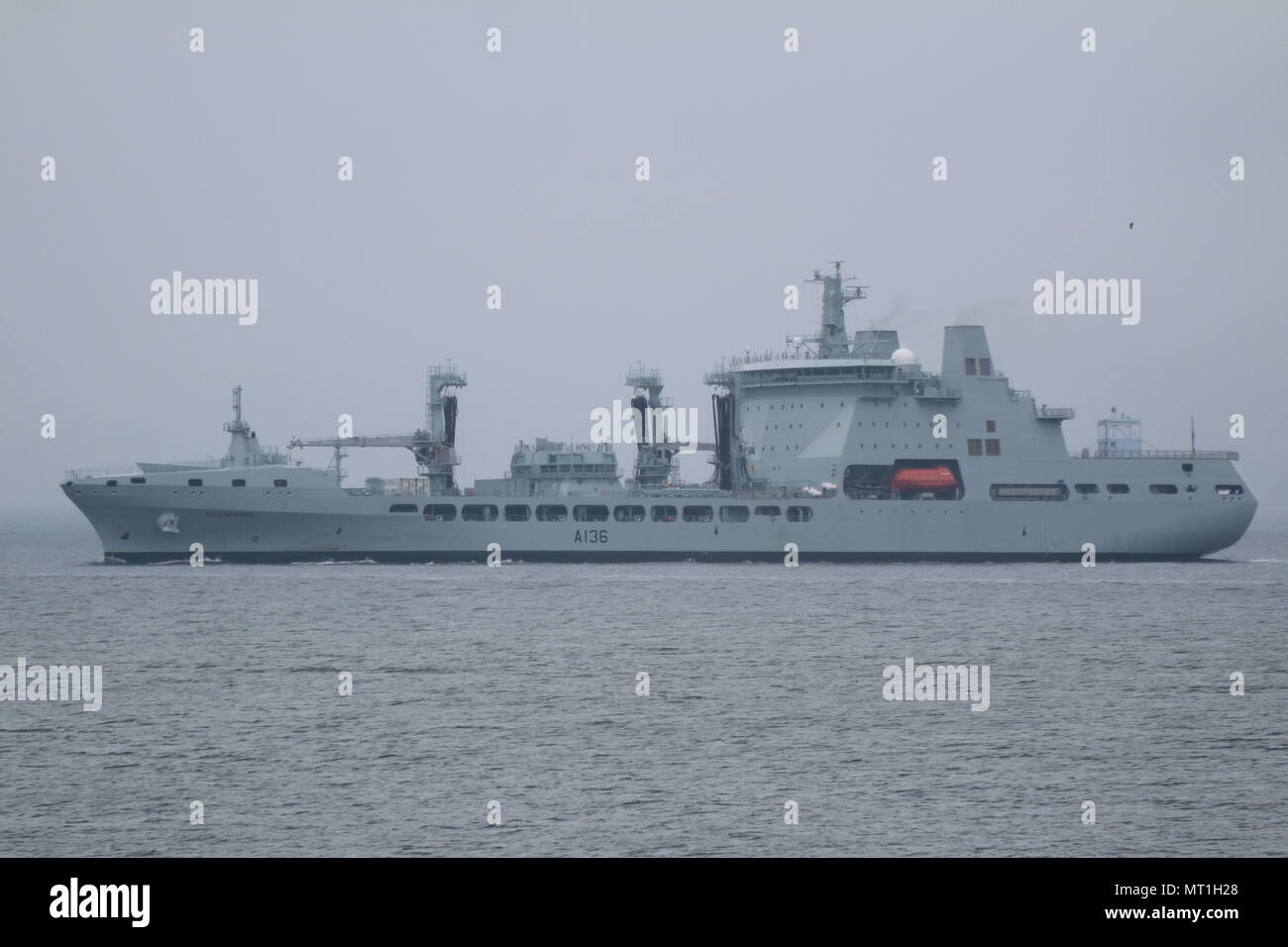RFA Tidespring (A136), a Tide-class tanker operated by the Royal Fleet ...
