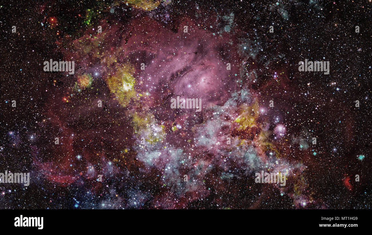 The explosion supernova. Bright Star Nebula. Distant galaxy. New Year ...