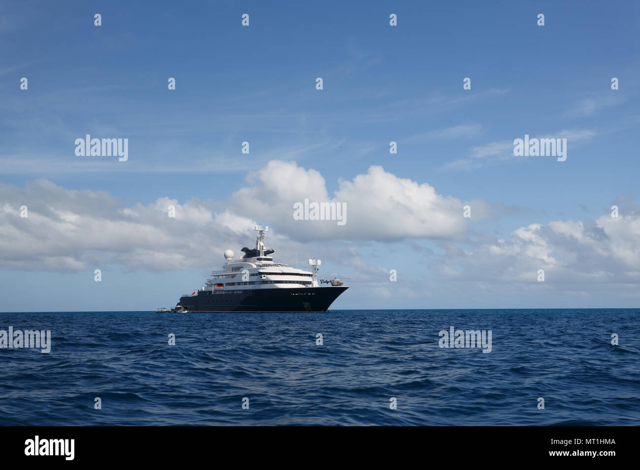 Mega yacht on blue ocean Stock Photo - Alamy