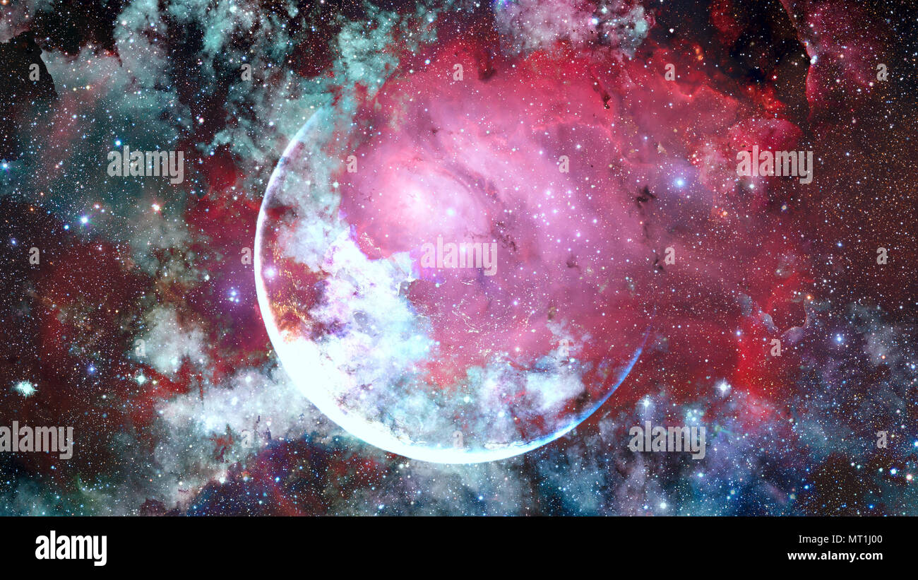 Earth and galaxies in space. Elements of this image furnished by NASA ...