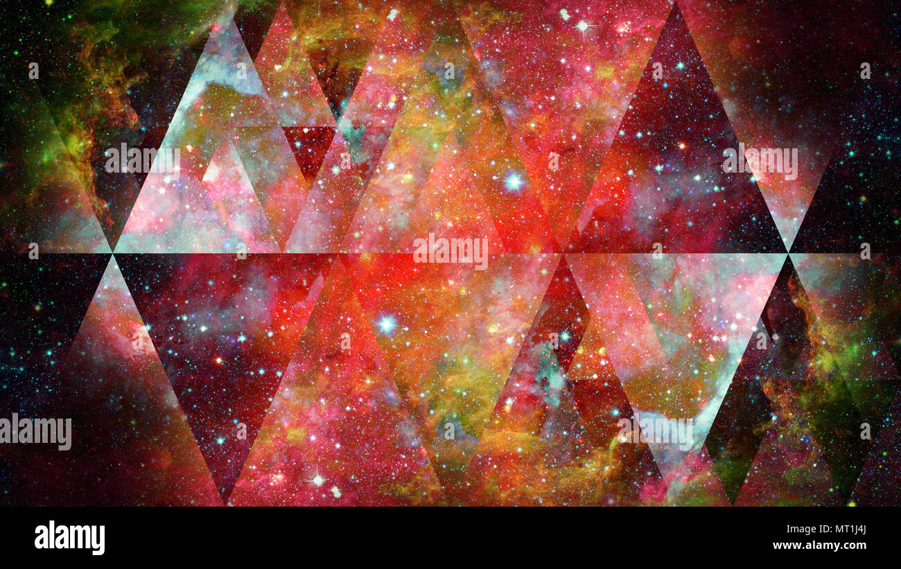 Universe, nebula, galaxy and the sacred geometry collage. Abstract ...