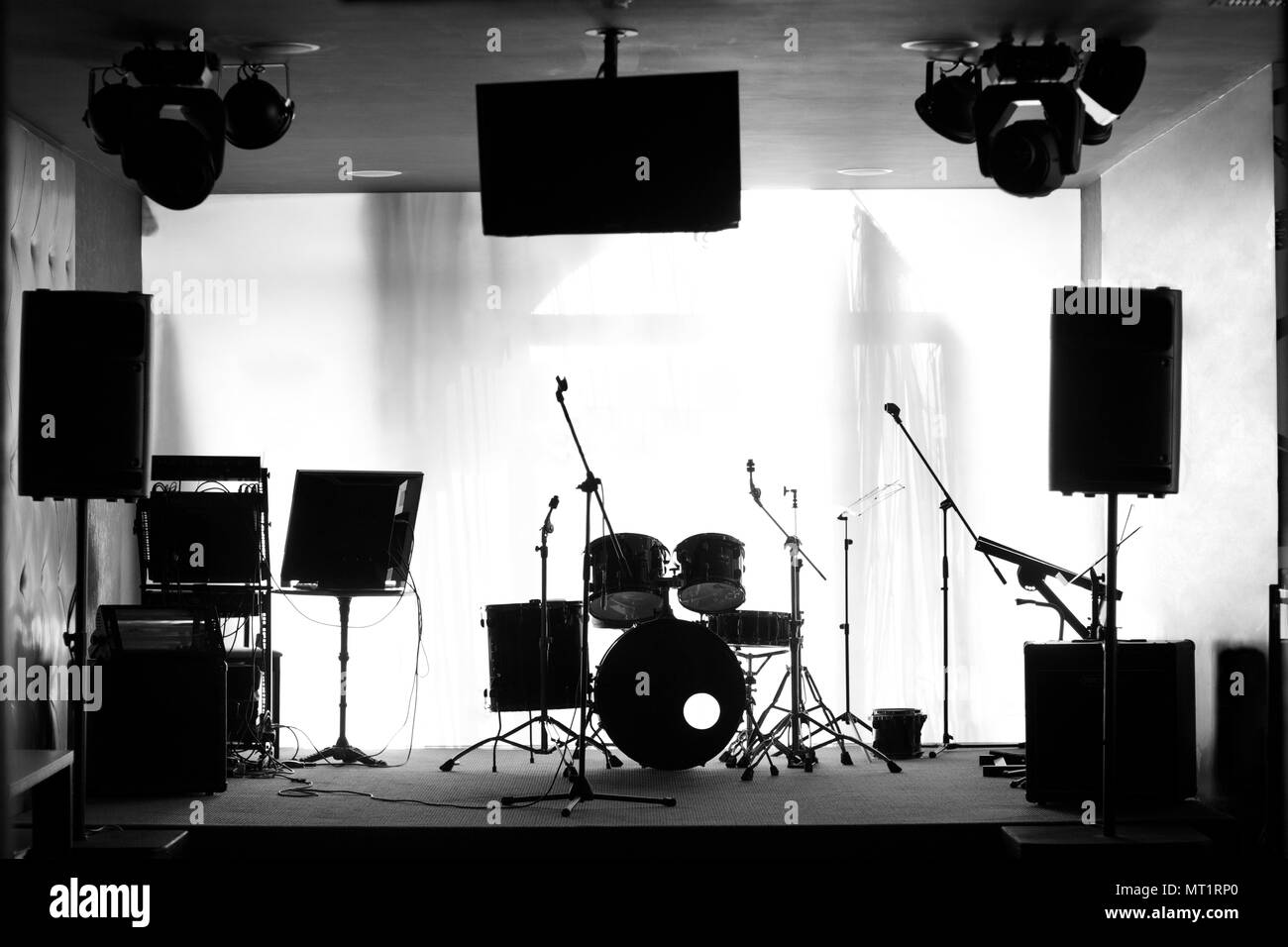 empty illuminated stage Stock Photo - Alamy