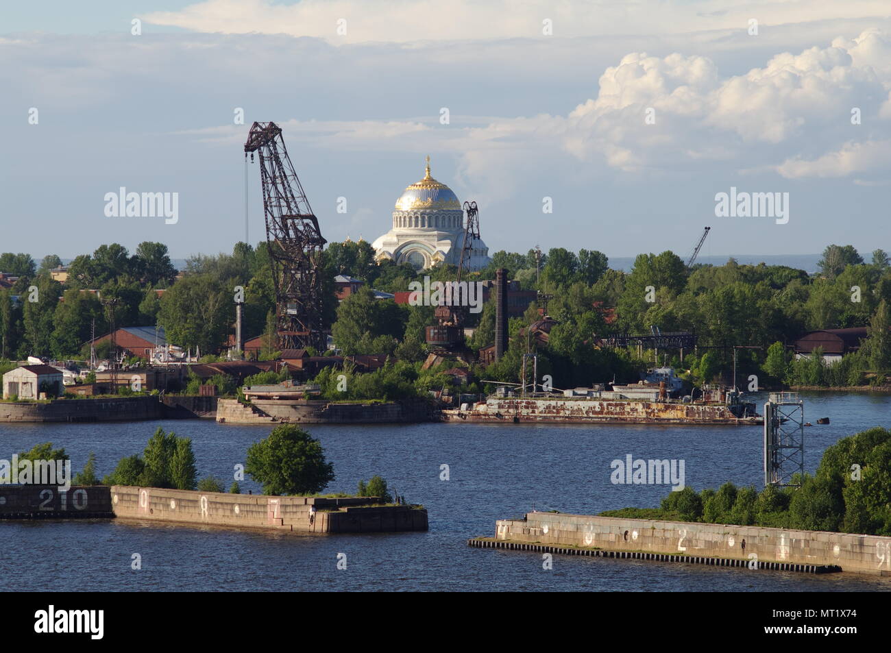 Kotlin Island Naval Base with Naval Cathedral of St Nicholas ...