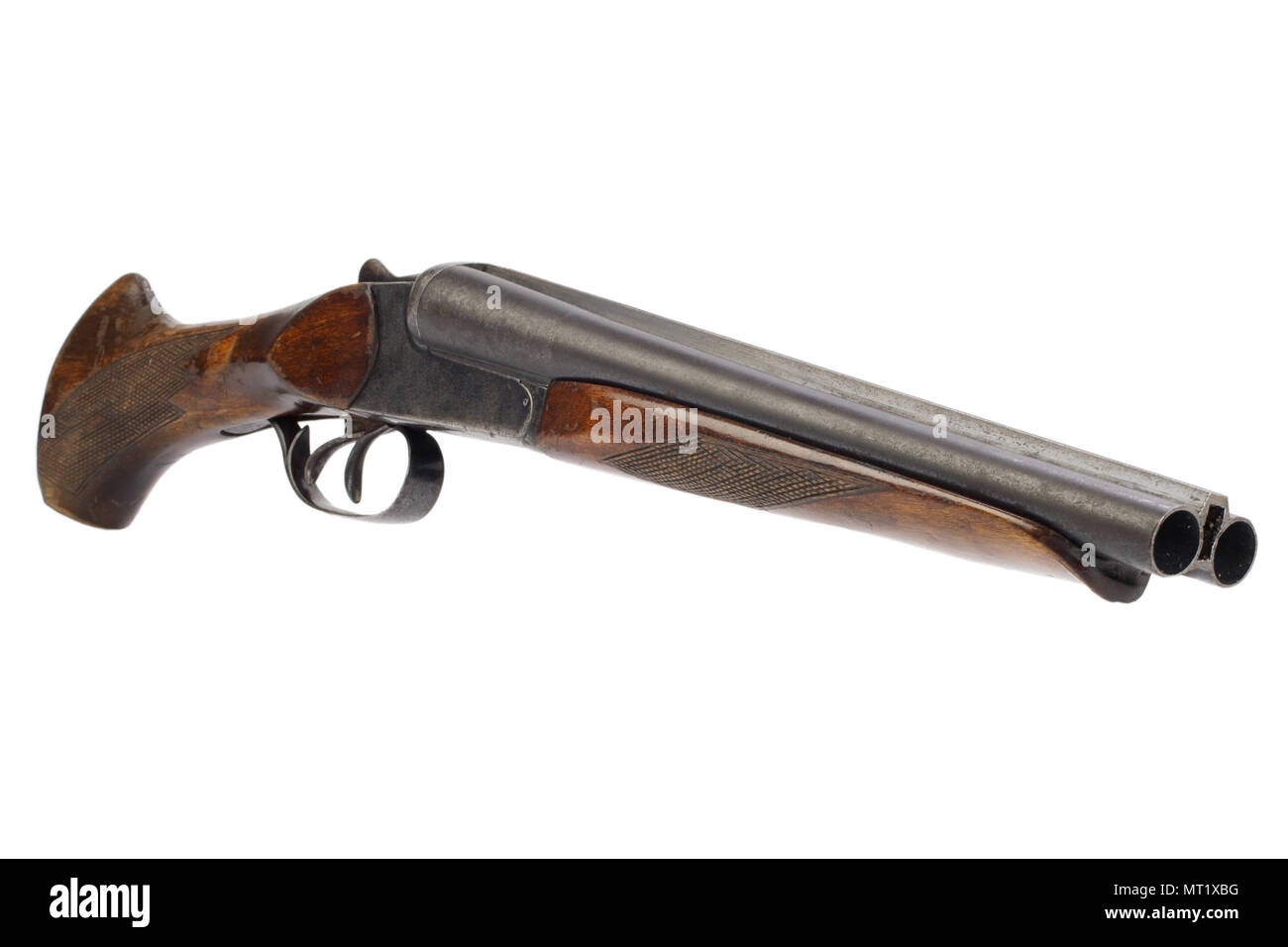 Lupara - a sawn-off shotgun isolated on white Stock Photo - Alamy