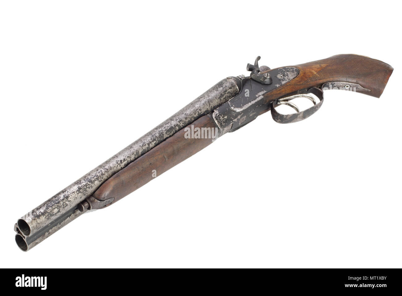 Lupara - a sawn-off shotgun isolated on white Stock Photo - Alamy