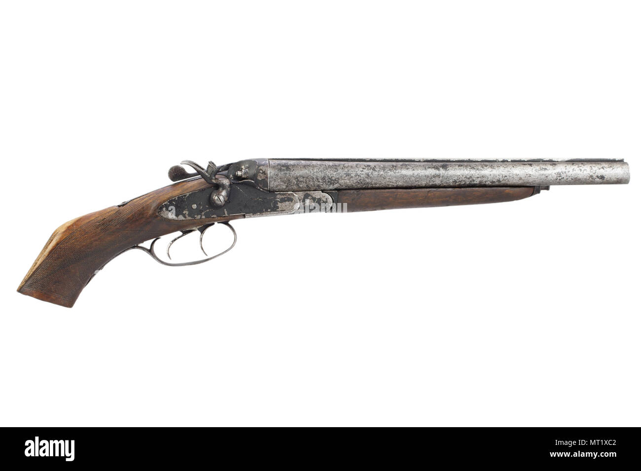 Lupara - a sawn-off shotgun isolated on white Stock Photo - Alamy
