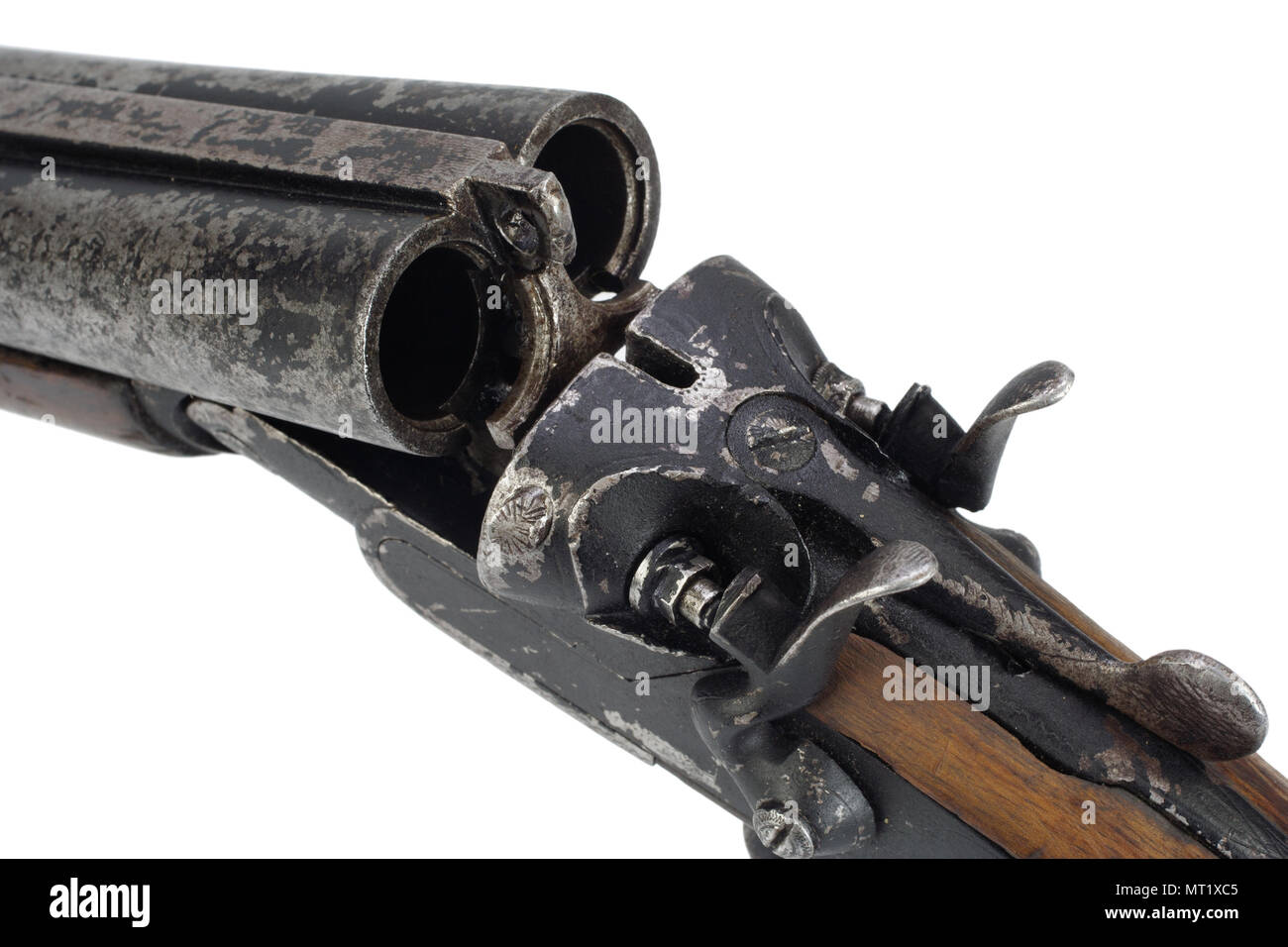 Lupara - a sawn-off shotgun isolated on white Stock Photo - Alamy