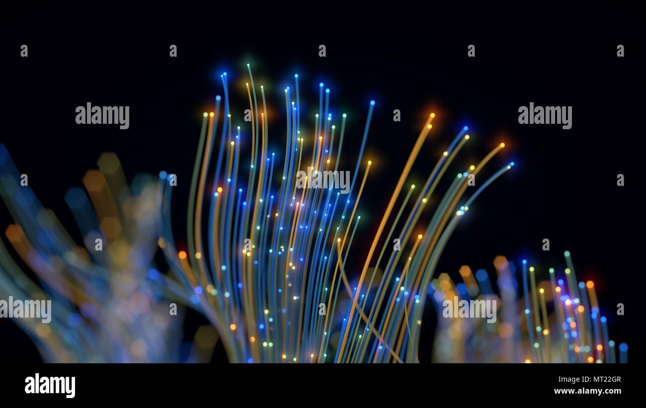 fiber optic cables. 3d illustration Stock Photo - Alamy