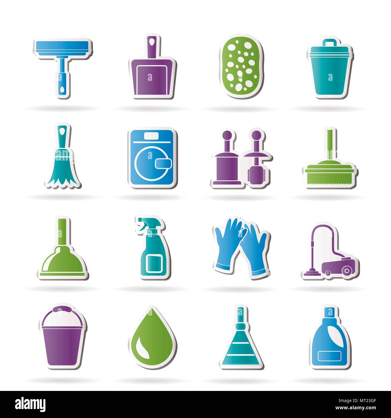 Cleaning and hygiene icons - vector icon set Stock Vector Image & Art ...