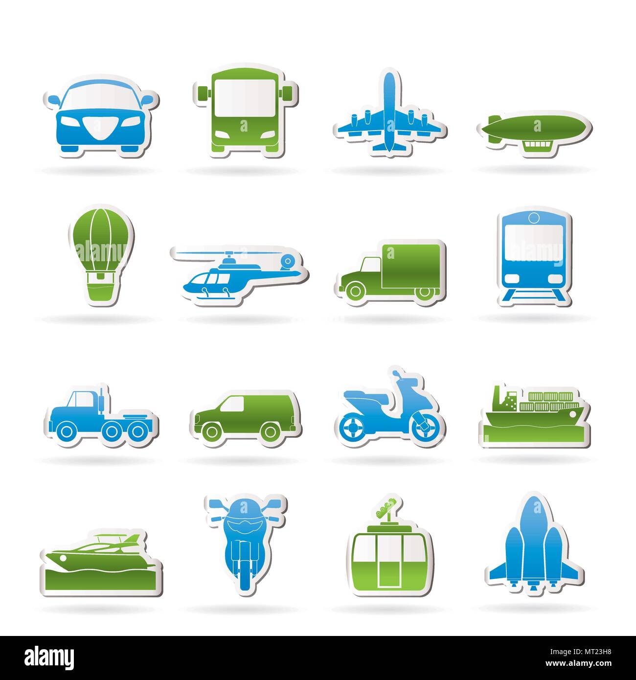 Transportation and travel icons - vector icon set Stock Vector Image ...