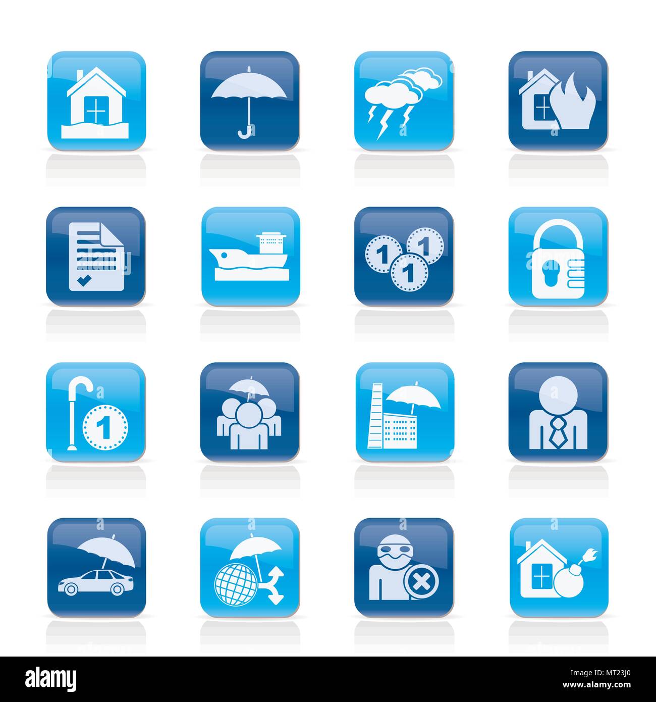Insurance and risk icons - vector icon set Stock Vector Image & Art - Alamy