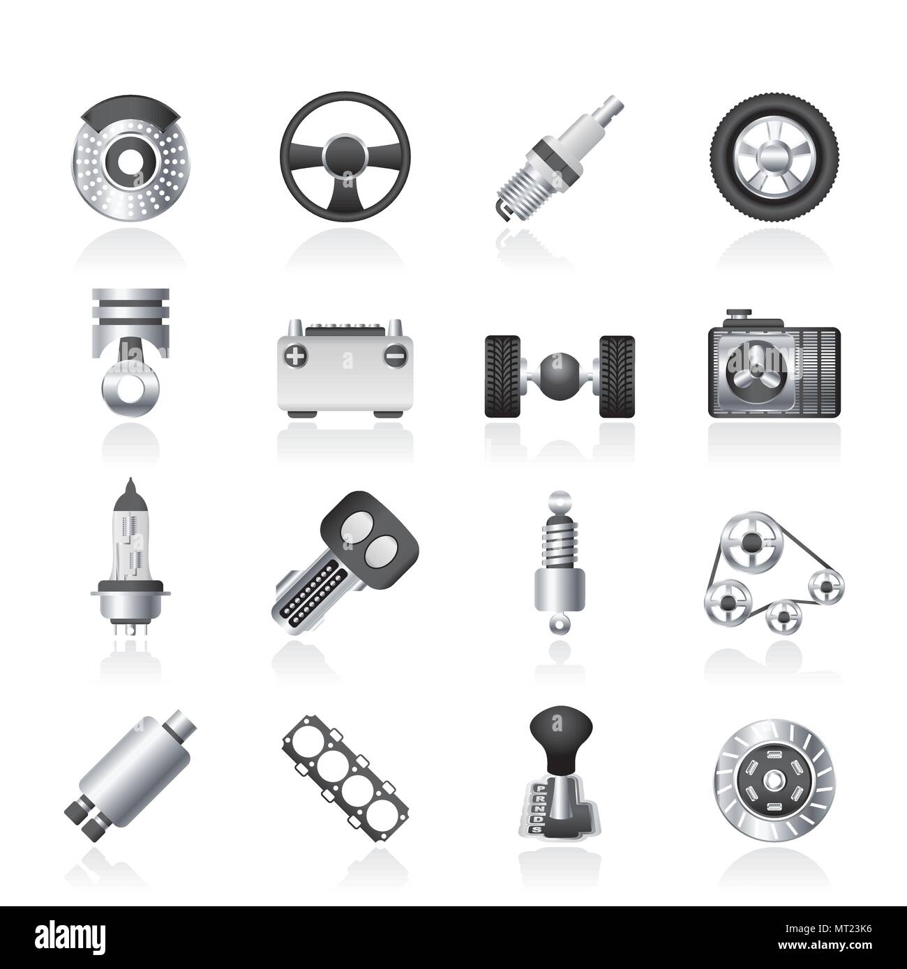 Different kind of car parts icons - vector icon set Stock Vector Image ...