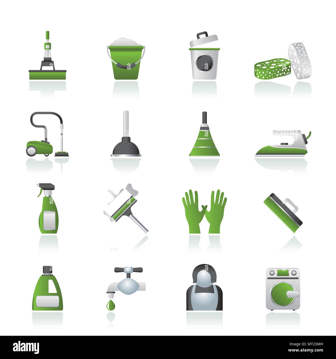 Cleaning and hygiene icons - vector icon set Stock Vector Image & Art ...