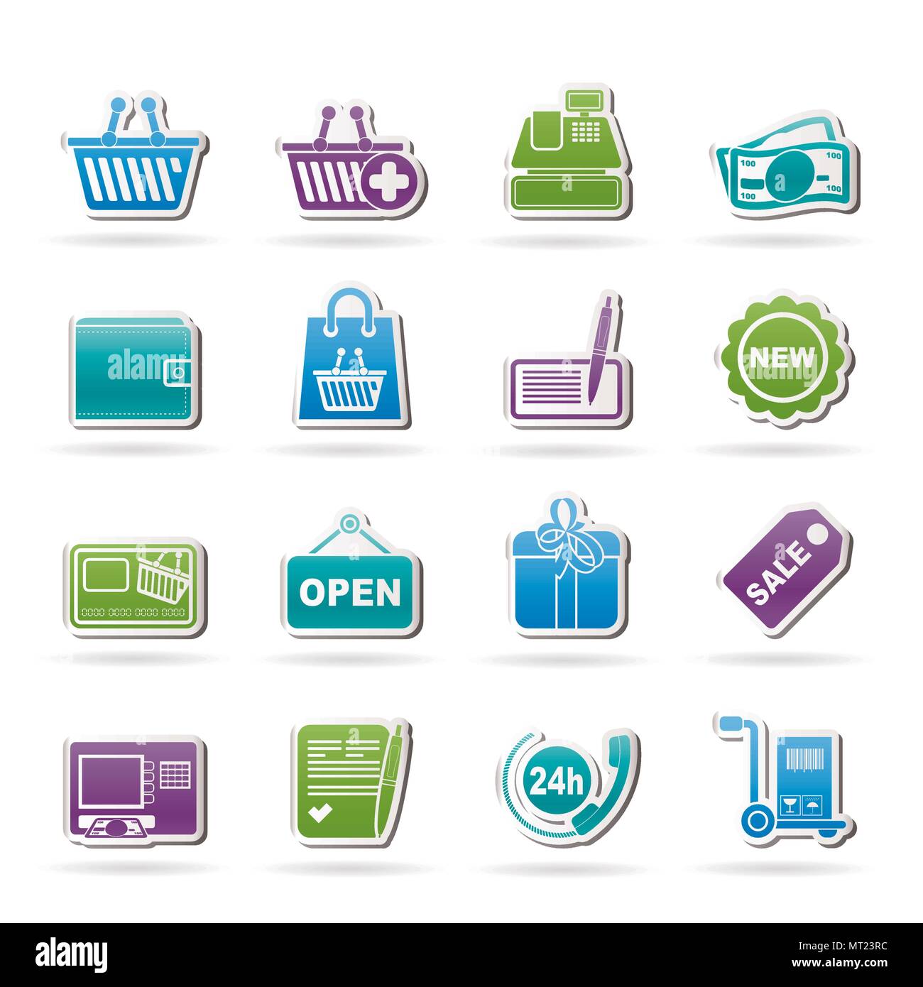 Shopping and retail icons - vector icon set Stock Vector Image & Art ...