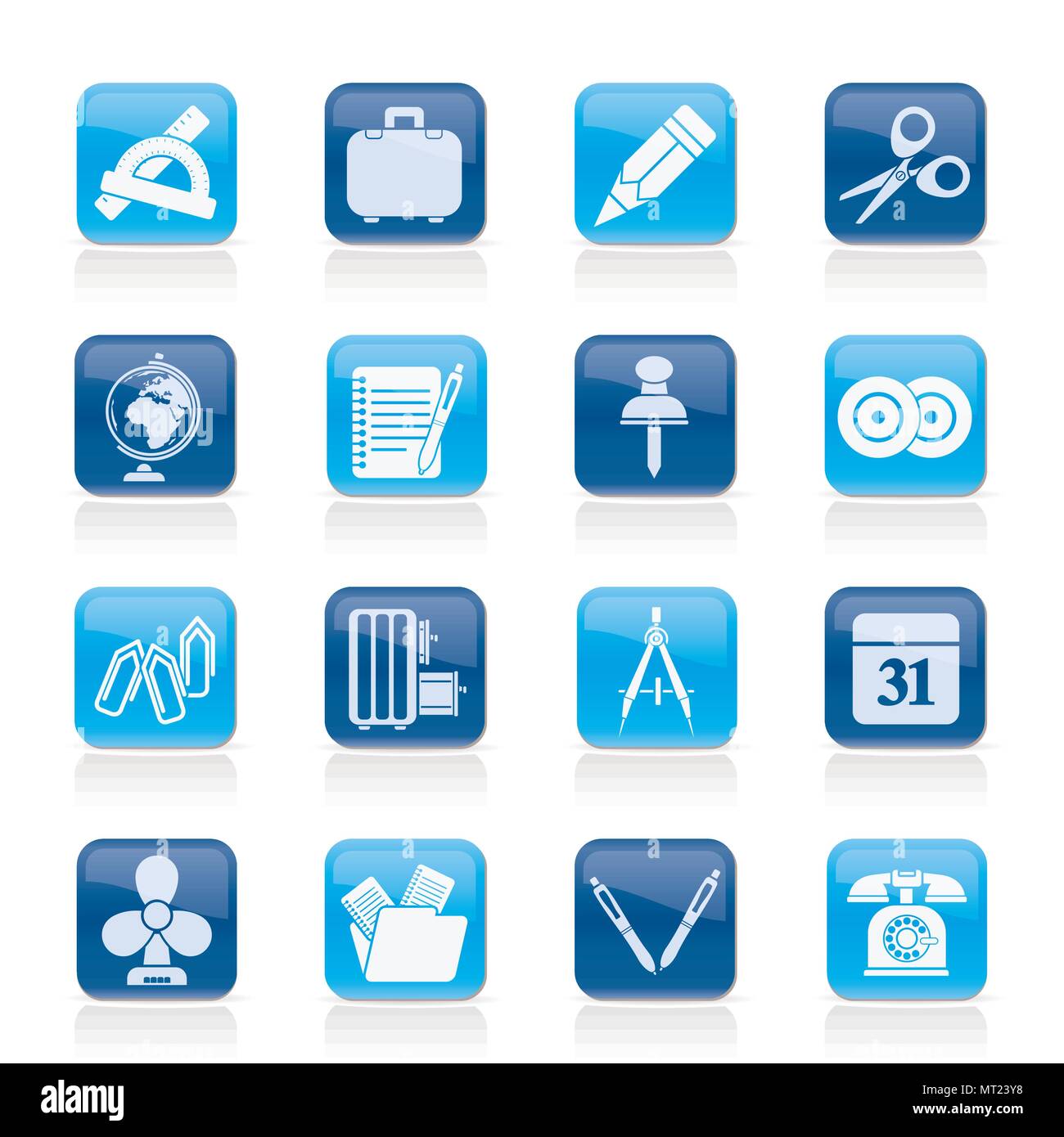 Business and office objects icons - vector icon set Stock Vector Image ...