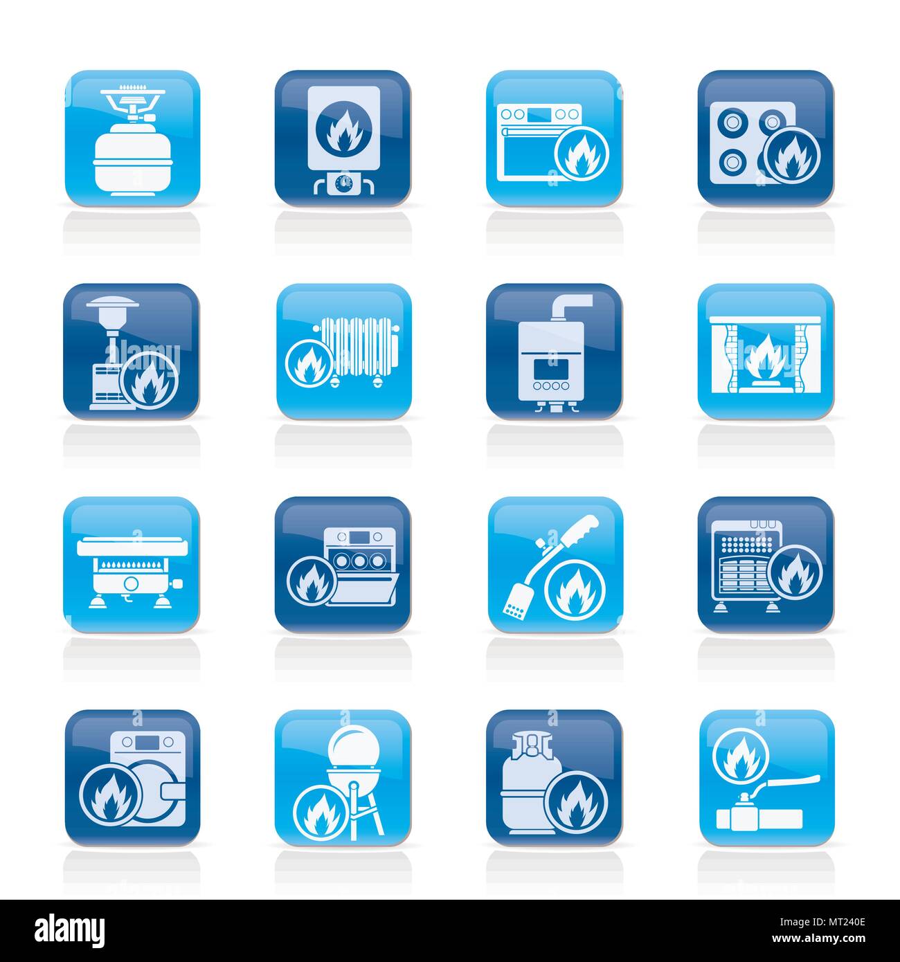 Household Gas Appliances icons - vector icon set Stock Vector Image ...