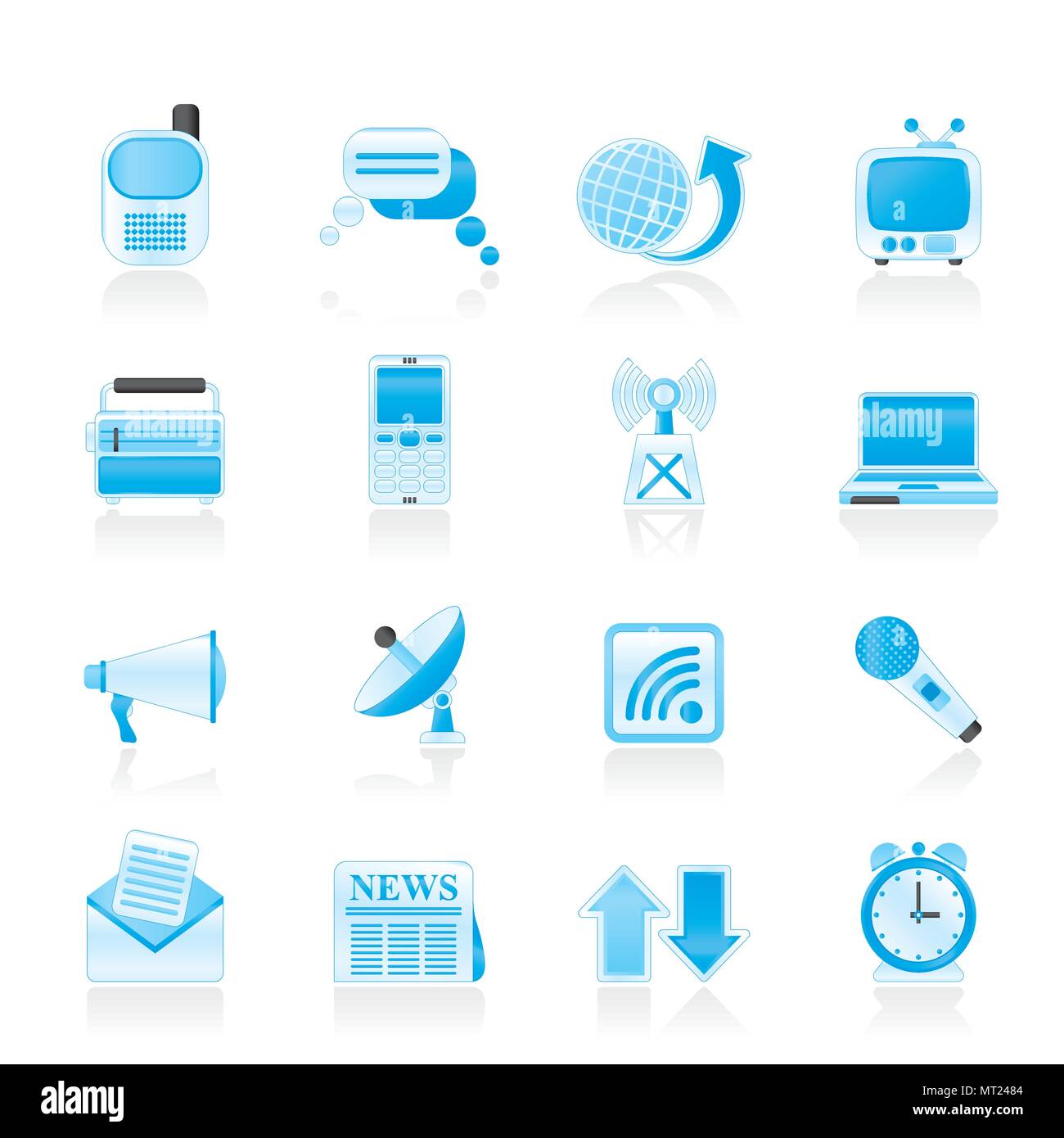 Communication and connection icons - vector icon set Stock Vector Image ...