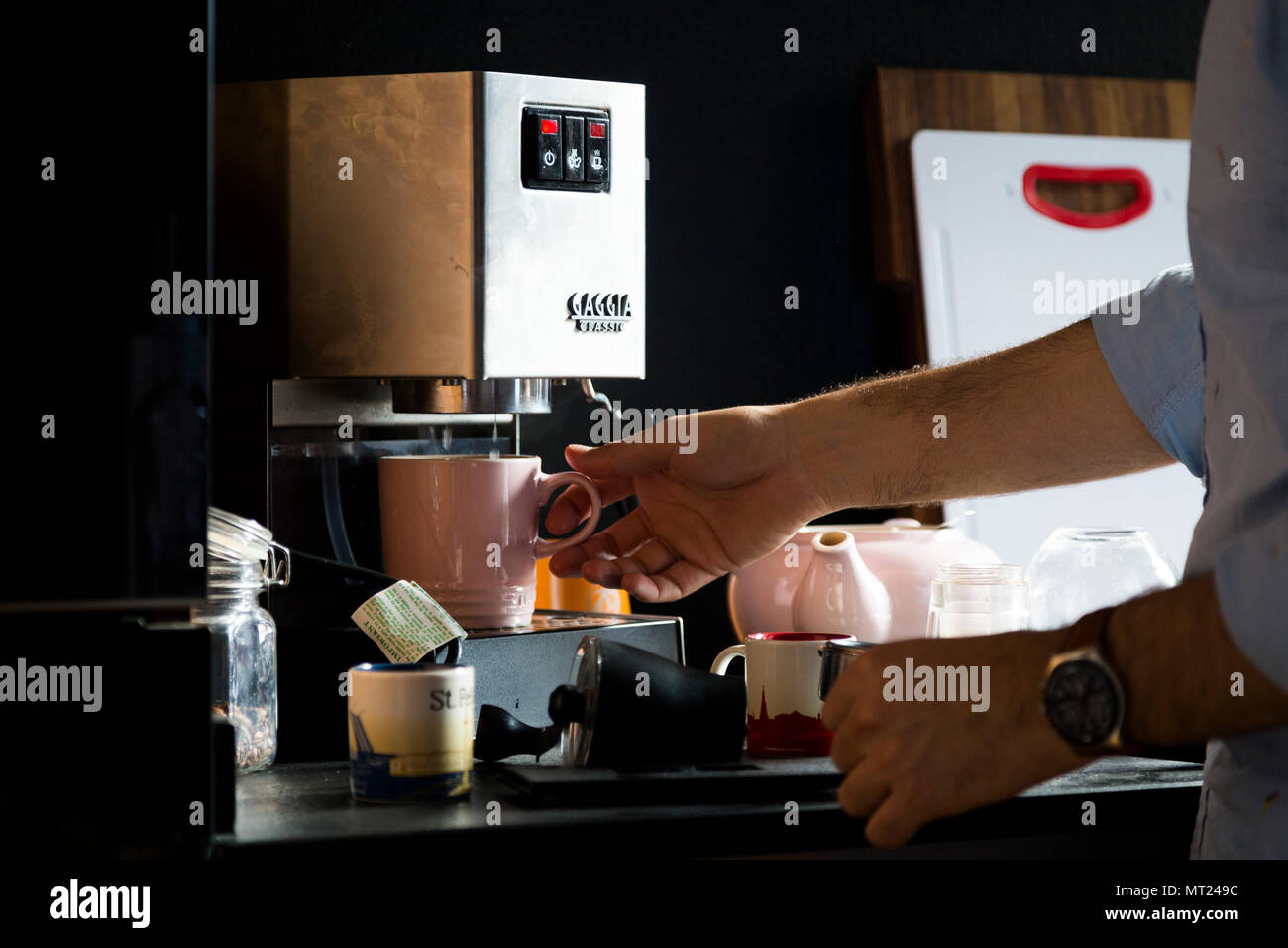 Professional coffee mill machine making hi-res stock photography and ...