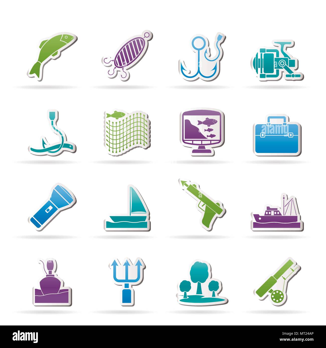 Fishing industry icons - vector icon set Stock Vector Image & Art - Alamy