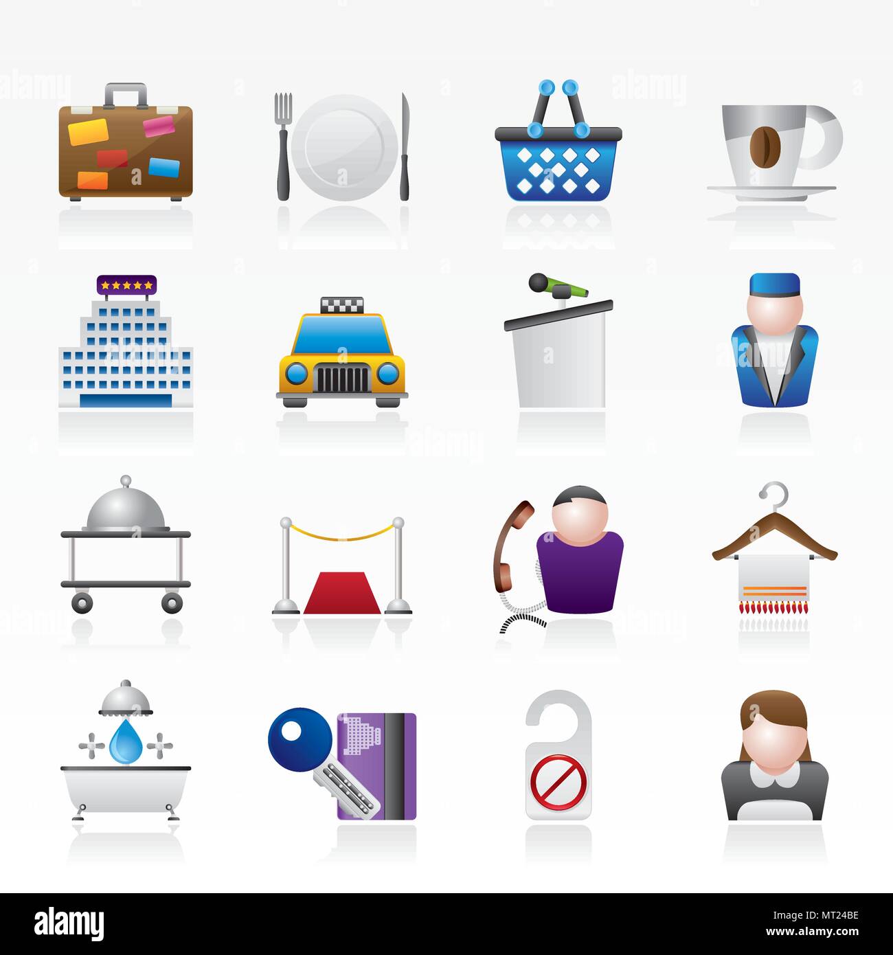 Hotel and motel services icons - vector icon set Stock Vector Image ...