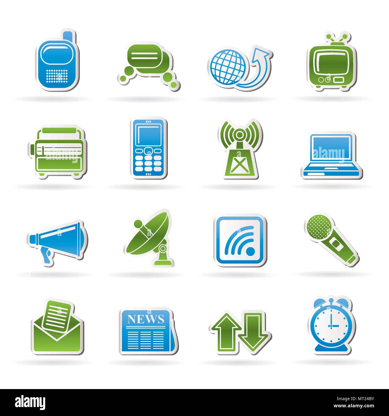 Communication and connection icons - vector icon set Stock Vector Image ...