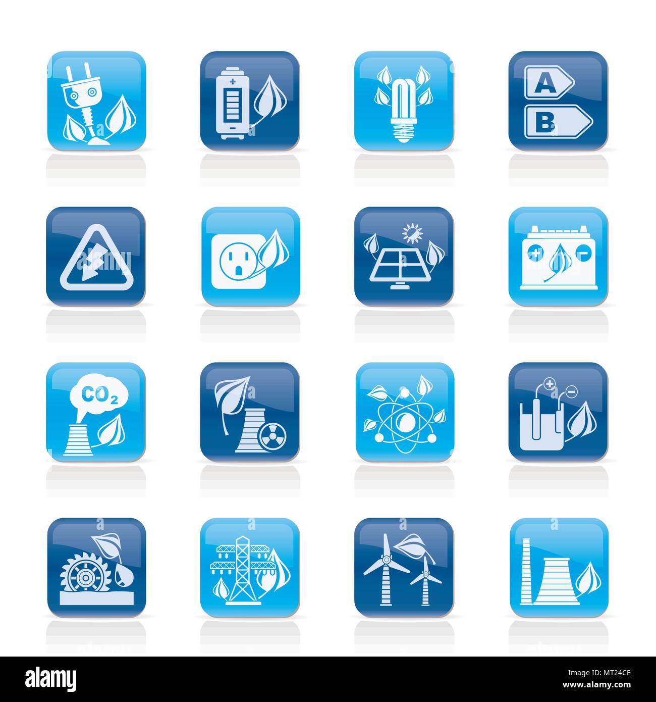 Green energy and environment icons - vector icon set Stock Vector Image ...