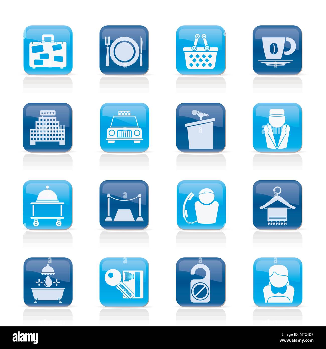 Hotel and motel services icons - vector icon set Stock Vector Image ...