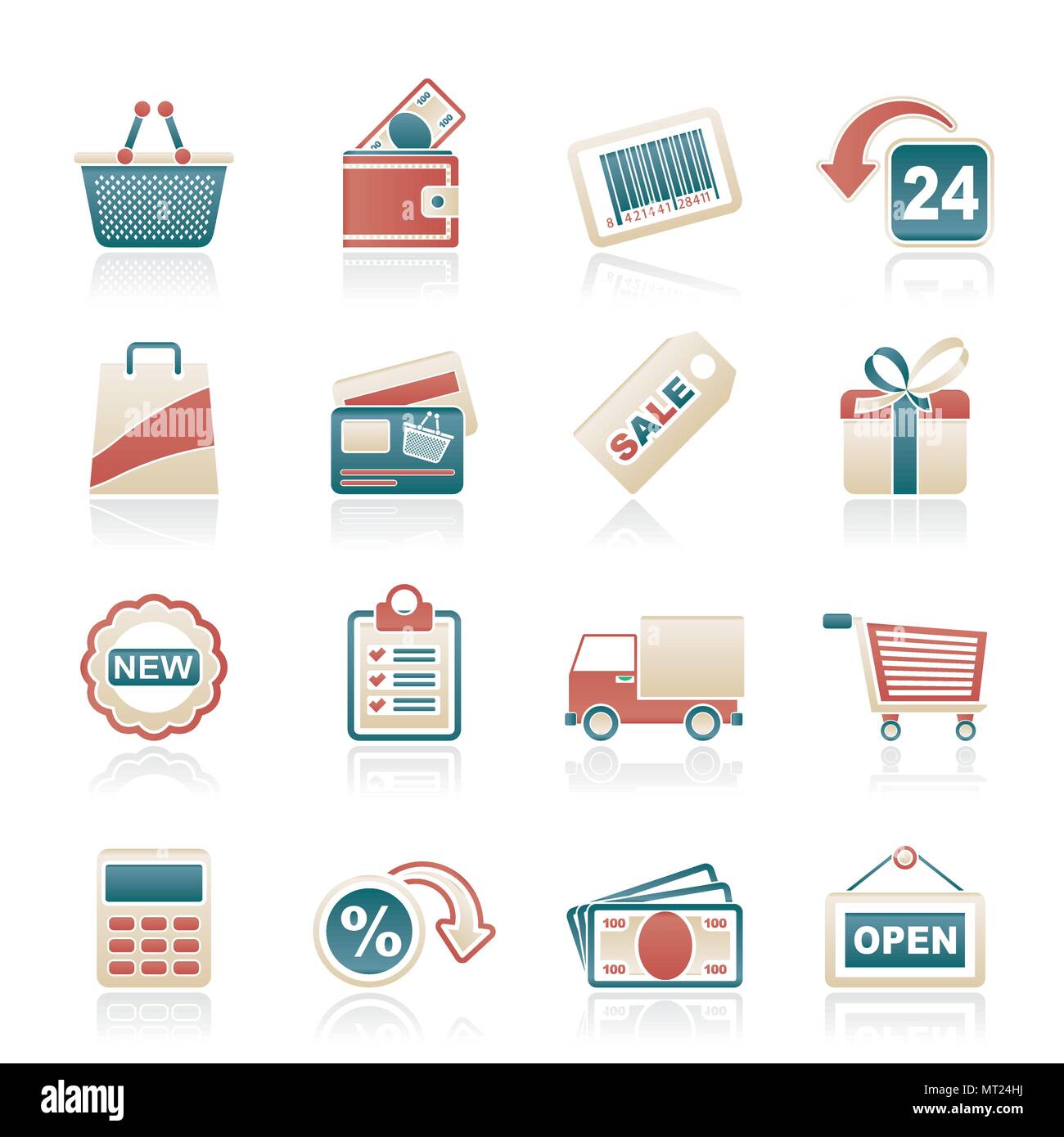 Shopping and retail icons - vector icon set Stock Vector Image & Art ...