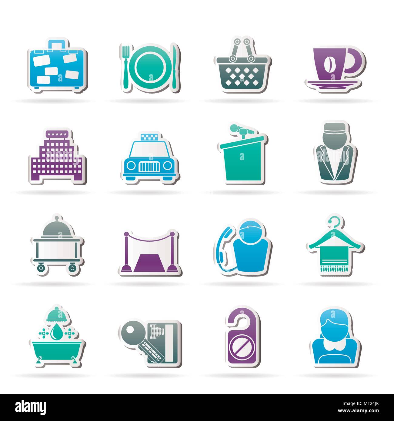 Hotel and motel services icons - vector icon set Stock Vector Image ...