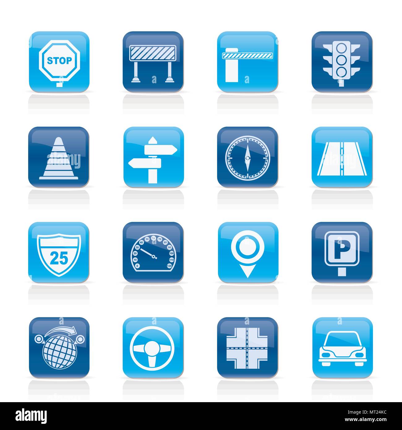 Road and Traffic Icons - vector icon set Stock Vector Image & Art - Alamy