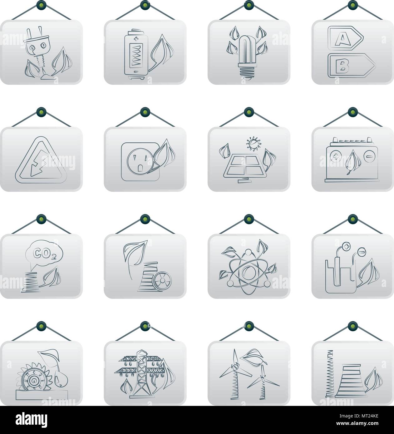 Green energy and environment icons - vector icon set Stock Vector Image ...