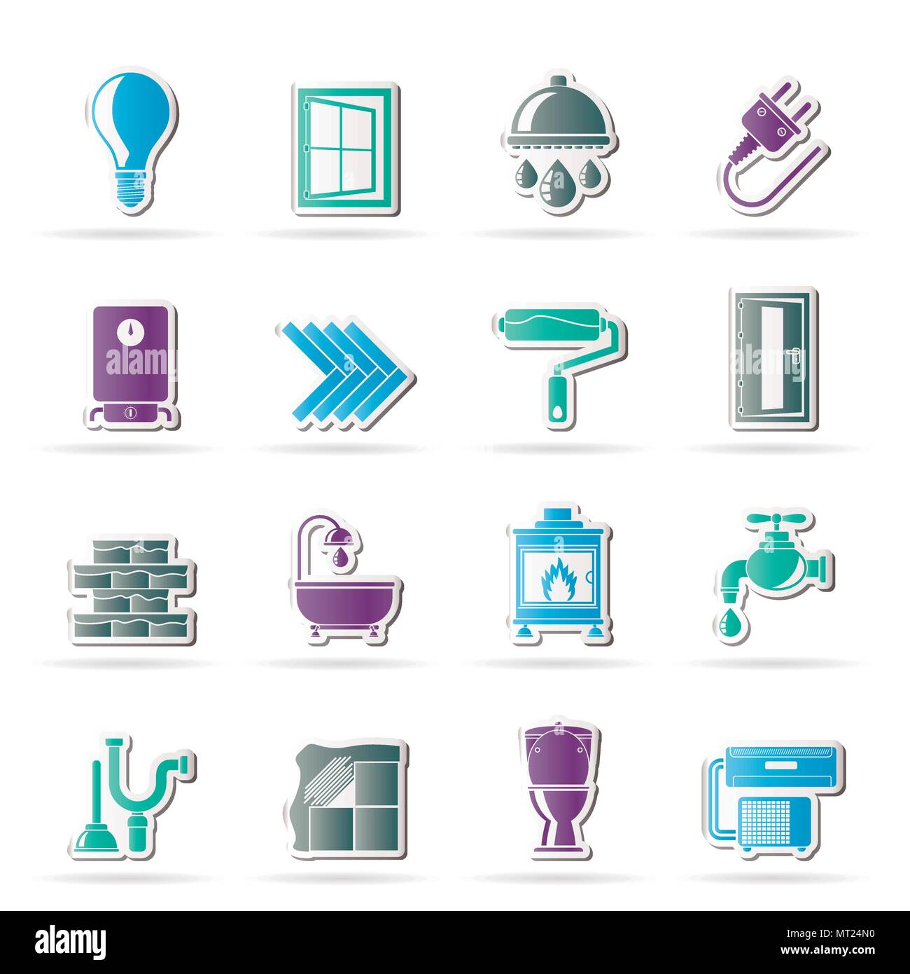 Construction and home renovation icons - vector icon set Stock Vector ...