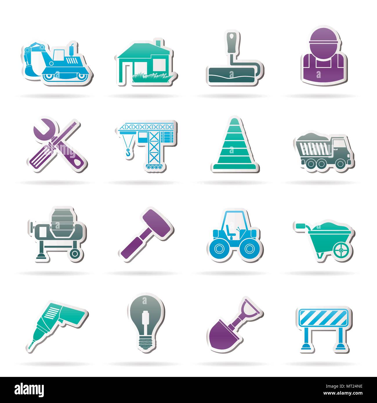 Building and construction icons - vector icon set Stock Vector Image ...