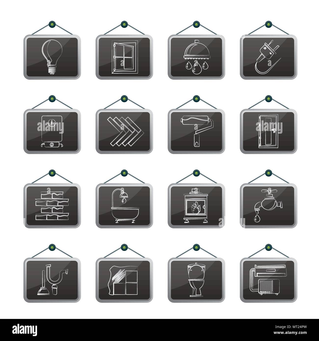 Construction and home renovation icons - vector icon set Stock Vector ...